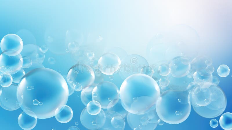 Translucent Light Blue Bubble Background Stock Illustration ...