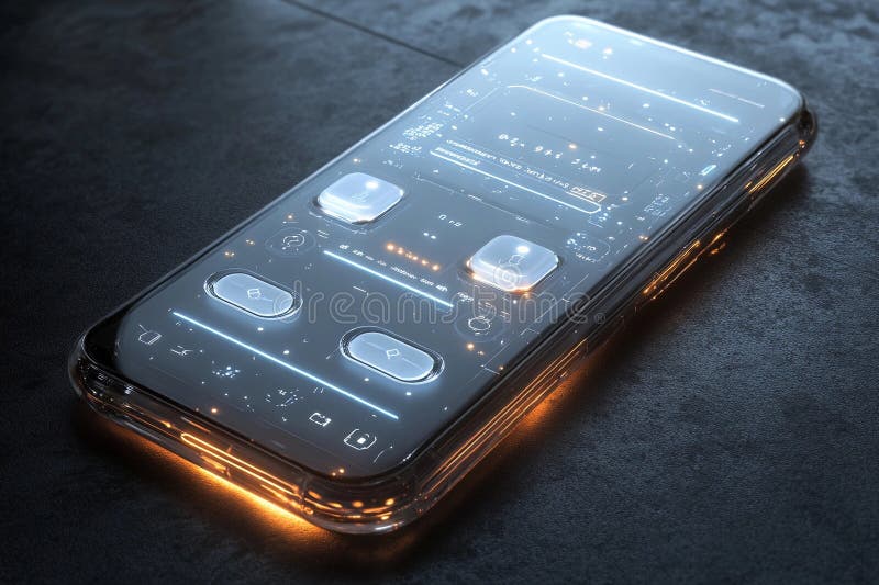 Translucent Lock Screen Design Showcasing Futuristic User Interface ...