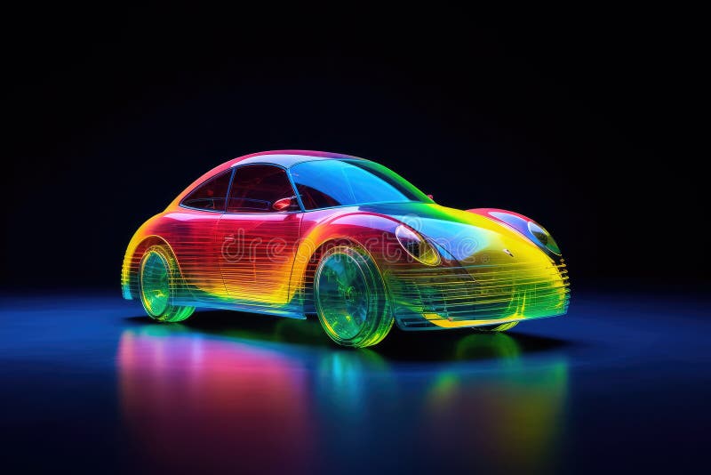 Translucent Multicolored Rainbow Car Generative Ai Stock Illustration ...
