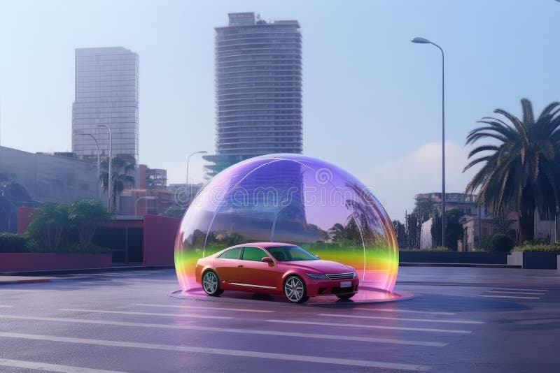 Translucent Multicolored Rainbow Car Generative Ai Stock Illustration ...