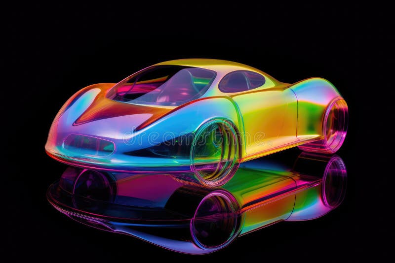 Translucent Multicolored Rainbow Car Generative Ai Stock Illustration ...