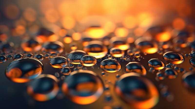Translucent Oil Drops in Liquid on Smooth Blur. Generative AI Stock ...