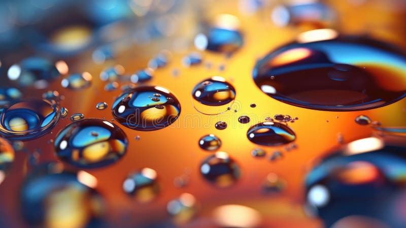 Translucent Oil Drops in Liquid on Smooth Blur. Generative AI Stock ...
