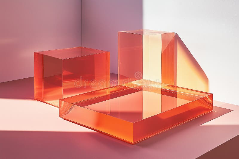 Translucent Orange Acrylic Display Objects Stock Illustration ...