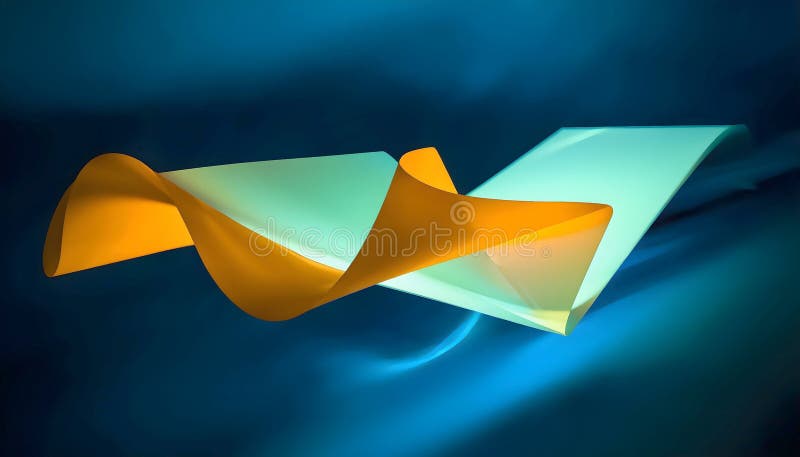 Translucent Orange and Teal Waves Intertwine Dynamically Stock ...