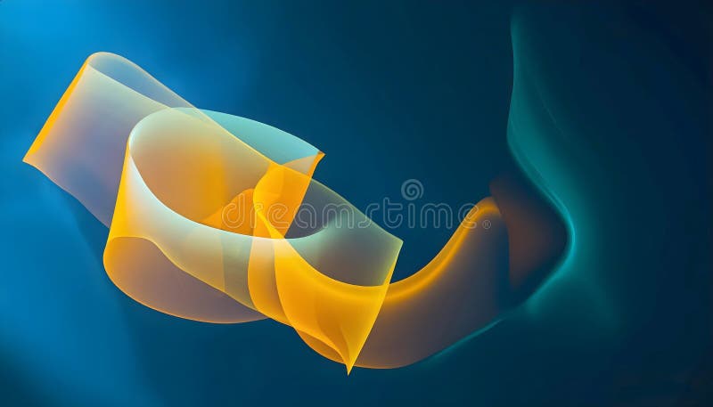Translucent Orange and Teal Waves Intertwine Dynamically Stock ...
