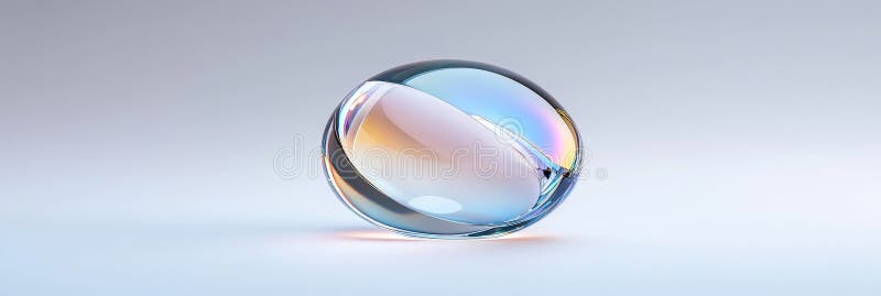 Translucent Orb on Gradient Background Abstract Smooth Glass Sphere ...