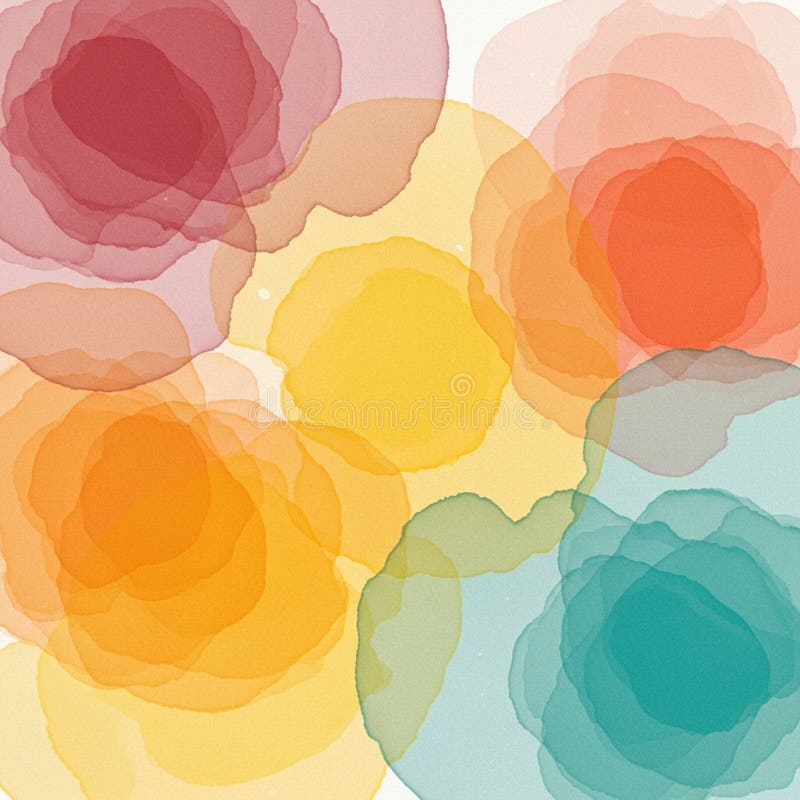 Translucent Overlapping Circles in Soft Shades of Yellow, Orange, Red ...
