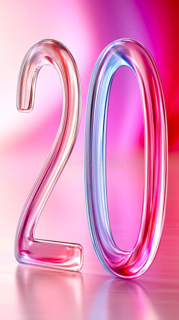 Translucent Pastel Gradient Number Design Creates a Captivating Visual ...