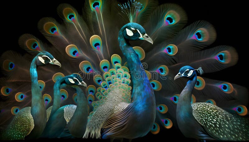 Translucent Peacocks Created with Generative AI Technology Stock ...