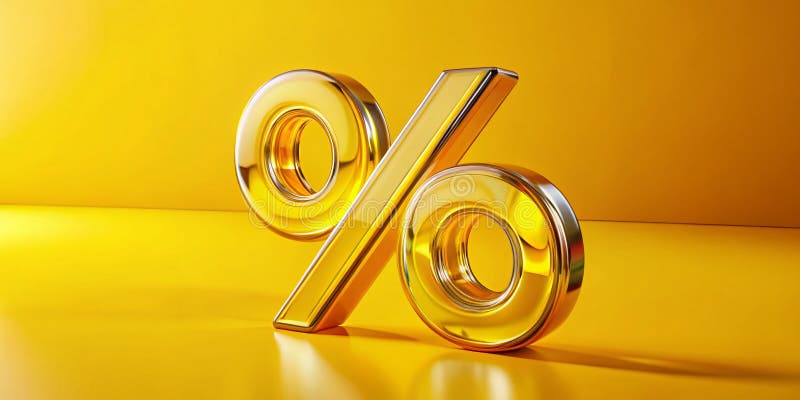 Translucent Percent Sign in 3D Rendering a Conceptual Visual ...
