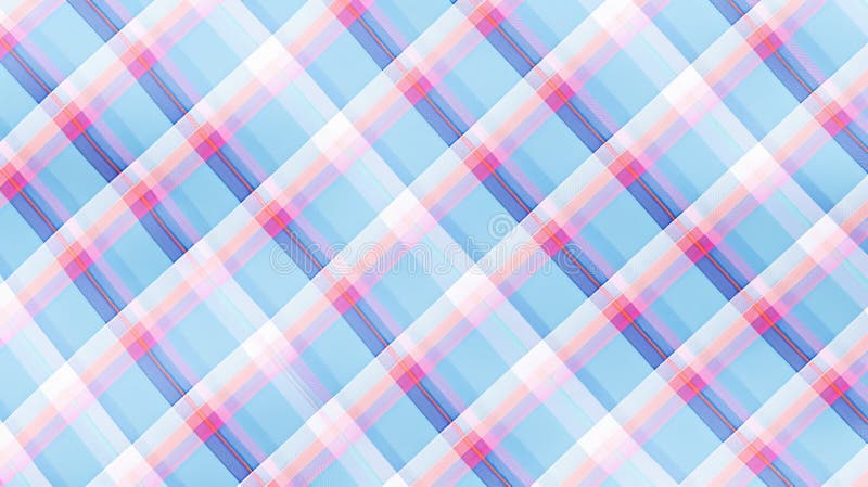 Translucent Pink and Blue Plaid Pattern on White Background Stock ...