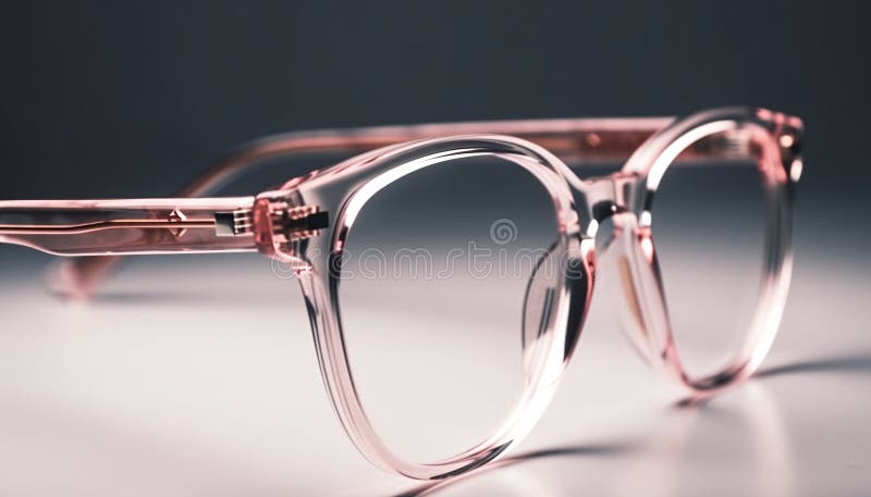 Translucent Pink Eyeglass Frames on the Table. Generative AI Stock ...