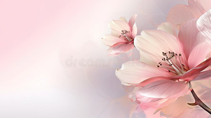 Translucent Pink Flowers on a Light Background Stock Illustration ...