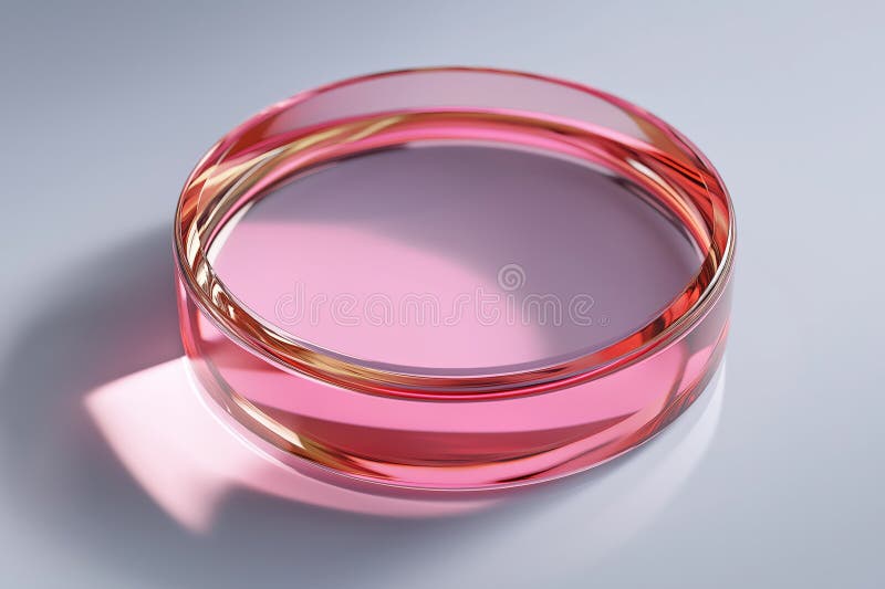 Translucent Pink Glass Object Reflecting Light on Smooth Surface Stock ...