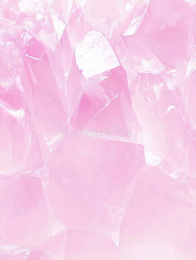 Translucent Pink Ice Texture Abstract Background with Geometric ...