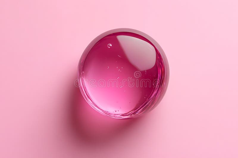 Pink Liquid Sphere, Abstract Gel Orb, Beauty Product, Cosmetic Texture ...
