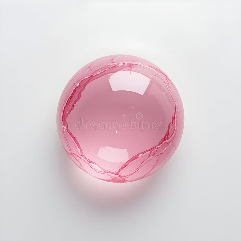 Translucent Pink Sphere with Reflective Surface Bubble Stock Image ...
