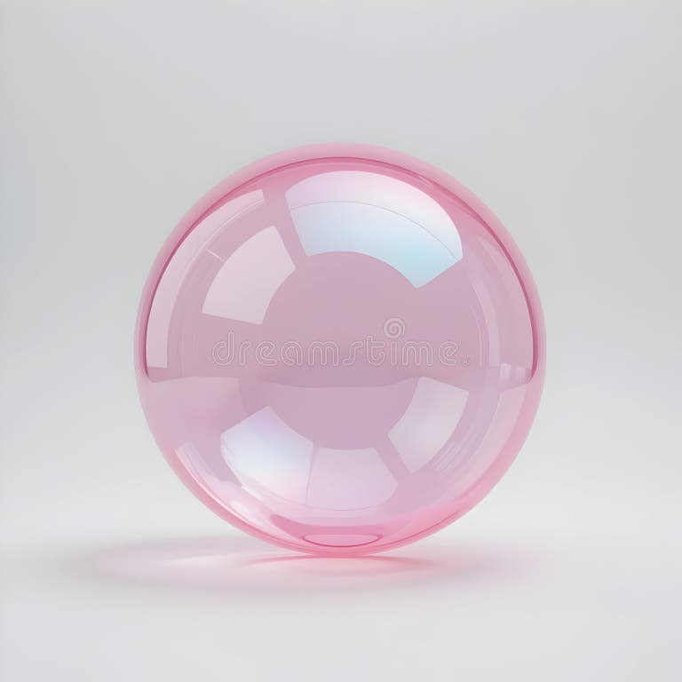 Translucent Pink Sphere with Reflective Surface Bubble Stock Photo ...