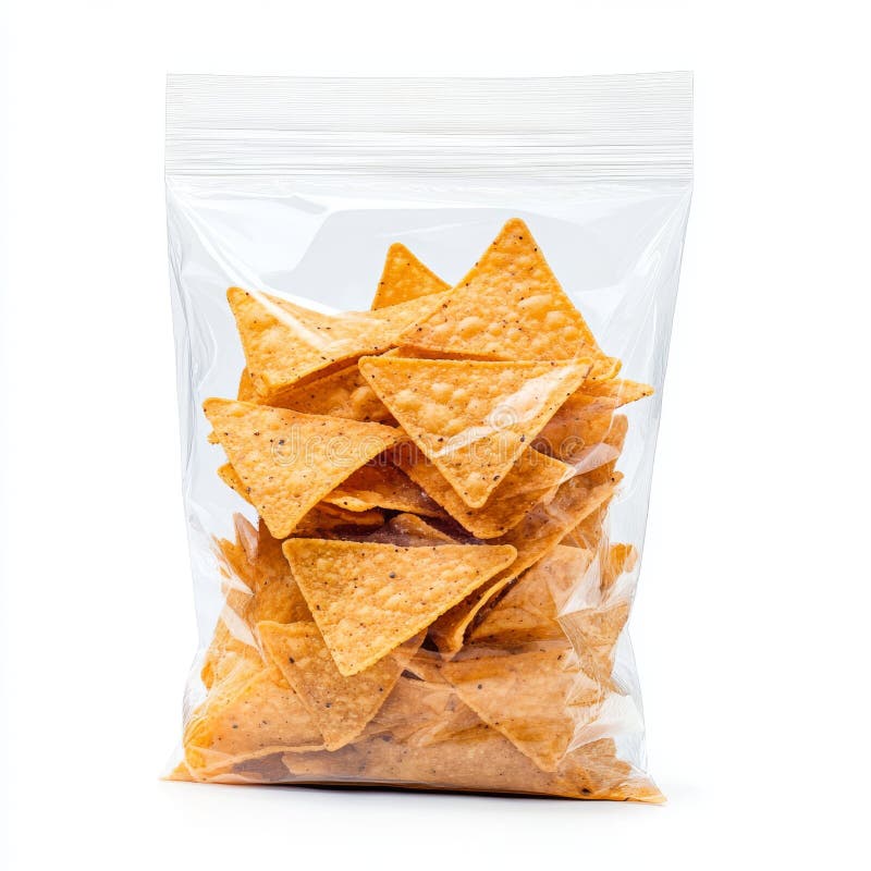 Translucent Plastic Bag Showcasing Savory Seasoned Tortilla Chips Stock ...