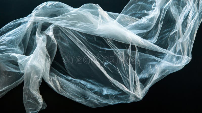 Translucent Plastic Draped Against Dark Background Stock Illustration ...