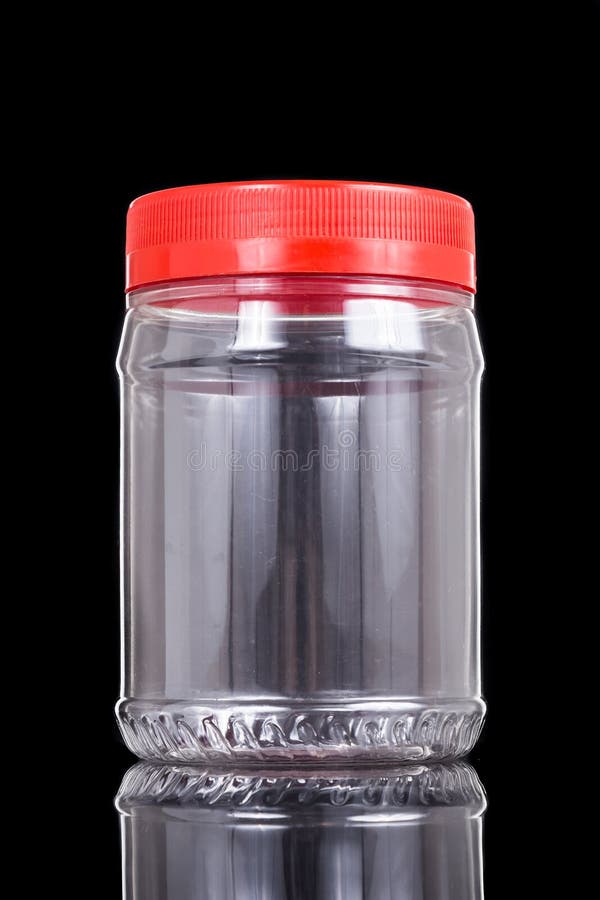 Translucent Plastic Pvc Jar Red Cover Isolated Black Stock Photos ...