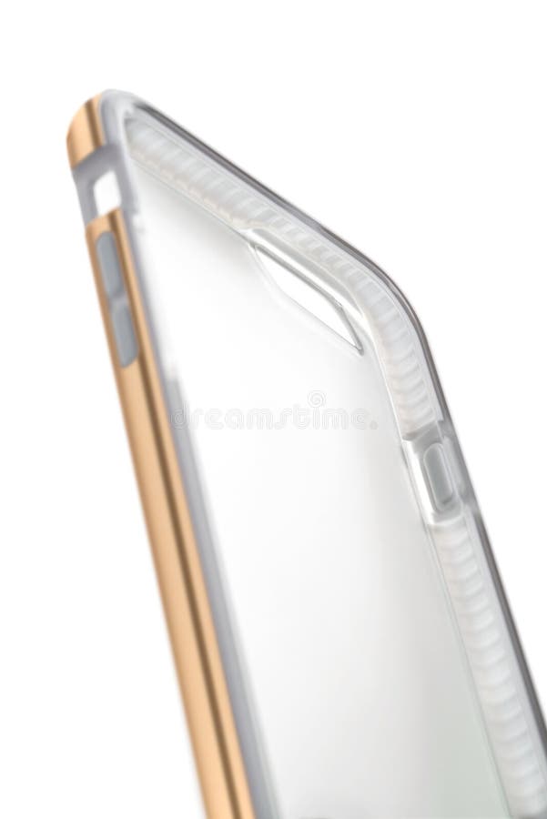 Translucent Plastic Smartphone Protective Case with Gold Lining Stock ...