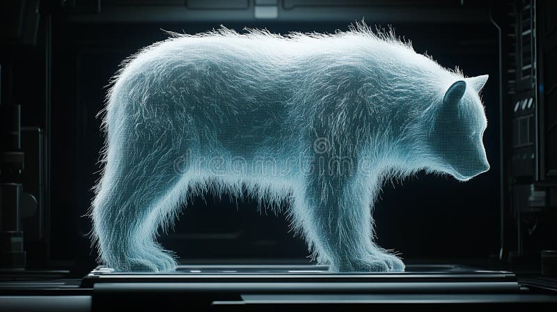 A Translucent Polar Bear in a Futuristic Setting Stock Illustration ...