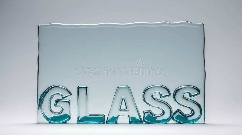 Unique Pressed Glass Art Piece Showcasing the Word Glass in Clear ...