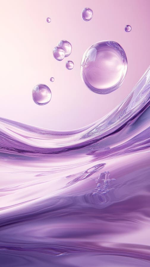 Translucent Purple Bubbles Floating on a Pink Background, Abstract ...