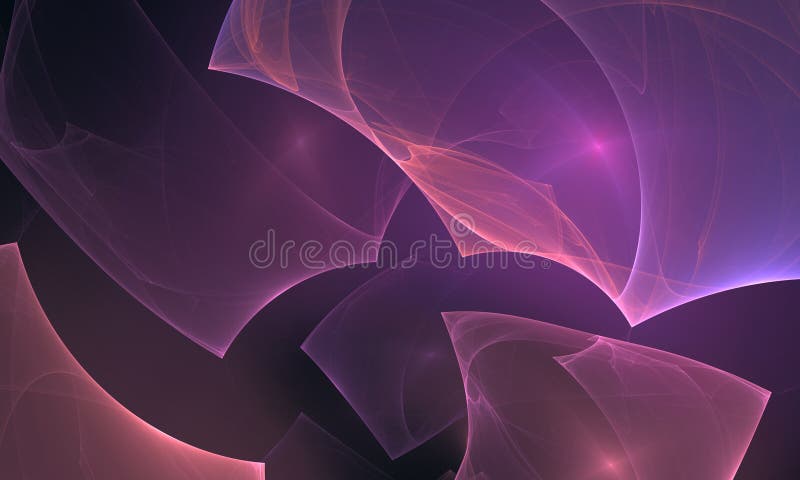 Translucent Purple Violet Elements, Particles or Fluids Moving in Deep ...