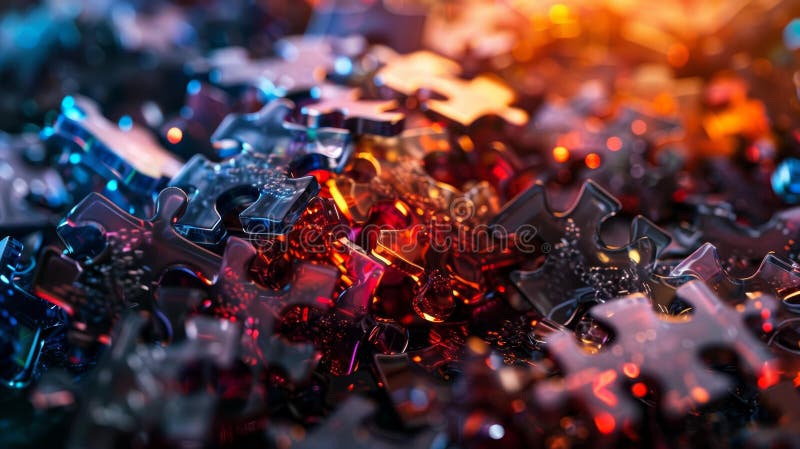 Translucent Puzzle with Complex, Layered Design Stock Illustration ...