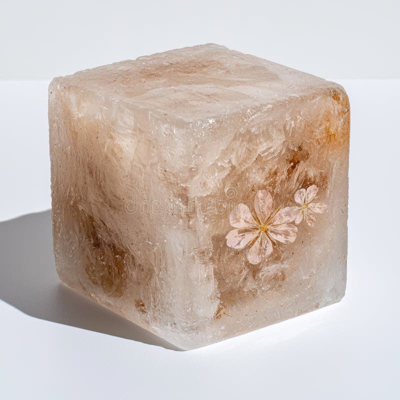 Translucent Quartz Crystal with Floral Inclusion Stock Illustration ...