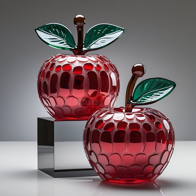 Translucent Red Glass Apples with Honeycomb Texture Stock Illustration ...