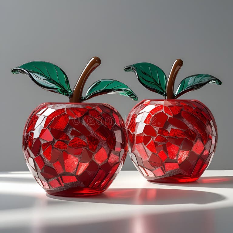 Translucent Red Glass Apples with Honeycomb Texture Stock Illustration ...