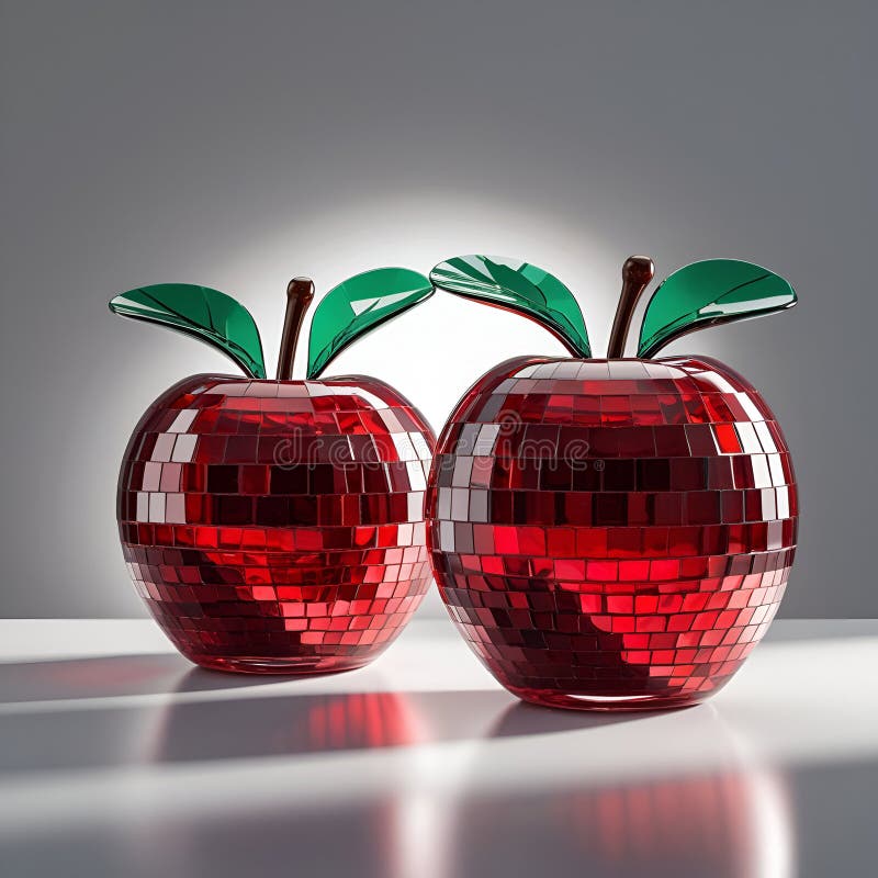 Translucent Red Glass Apples with Honeycomb Texture Stock Illustration ...