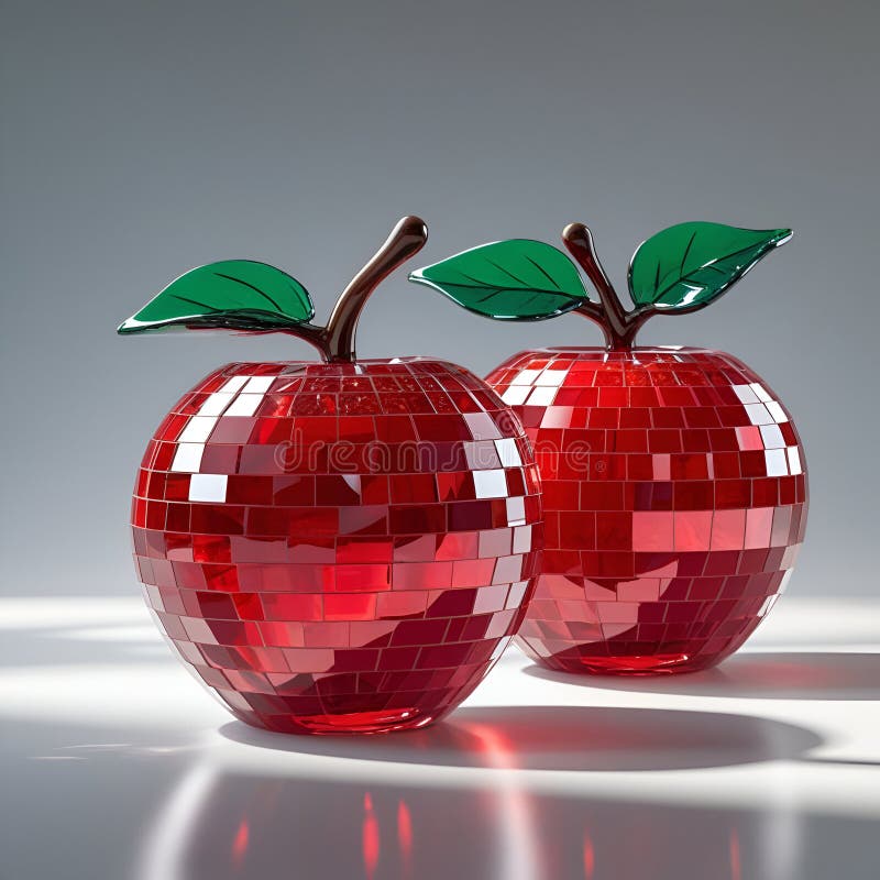Translucent Red Glass Apples with Honeycomb Texture Stock Illustration ...