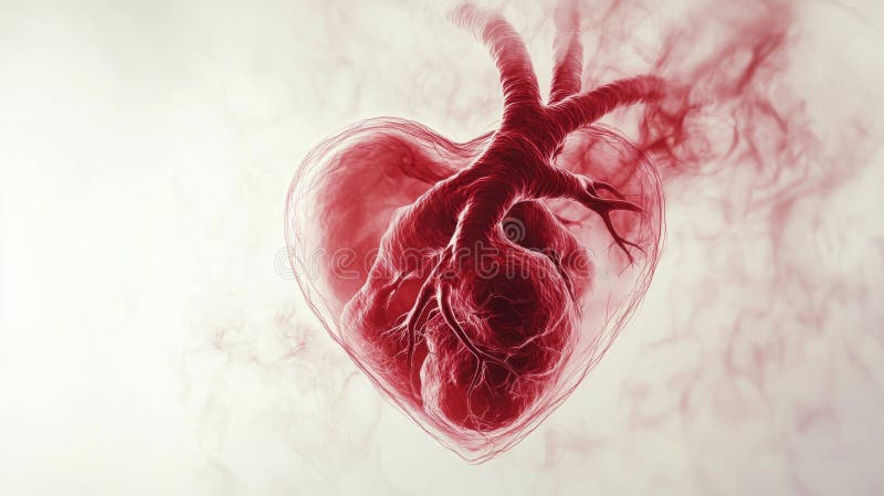 Translucent Red Heart Anatomical Structure Image Stock Illustration ...
