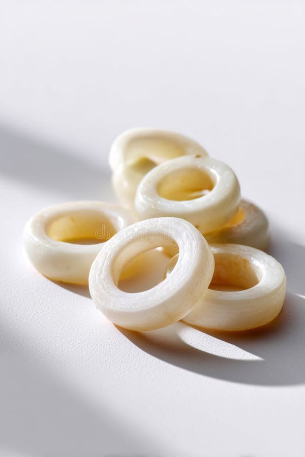 Translucent Rings Displayed Creatively in a Clean Composition with Soft ...