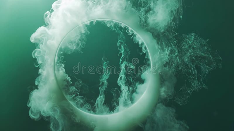 Translucent Rings of Smoke Dissolving Softly. Green Screen Chromakey ...