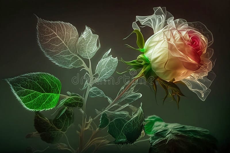 Translucent Rose on Dark Background Stock Illustration - Illustration ...