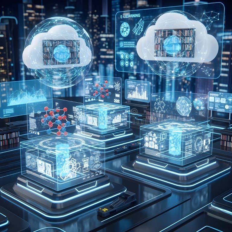 AI Generated Image. a Futuristic Lab with Holograms Displaying ...