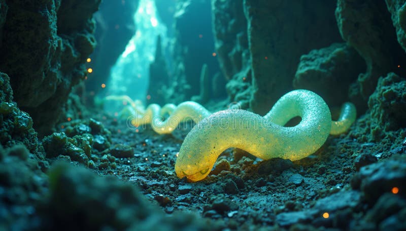 Translucent Segmented Worm in Cave Stock Illustration - Illustration of ...