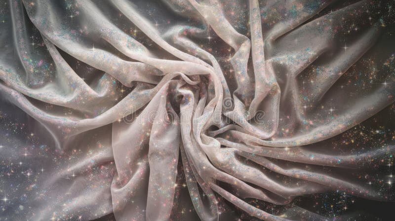 Translucent Shimmering Fabric Display with a Cosmic Sparkle Effect ...