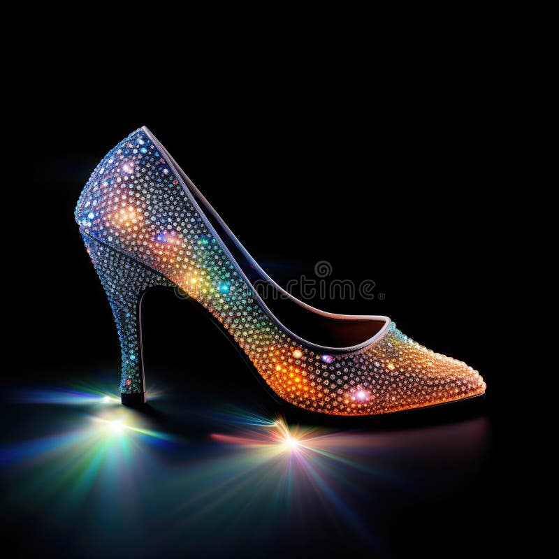 Translucent Shoes on a Dark Background, Gradient Transition of the ...