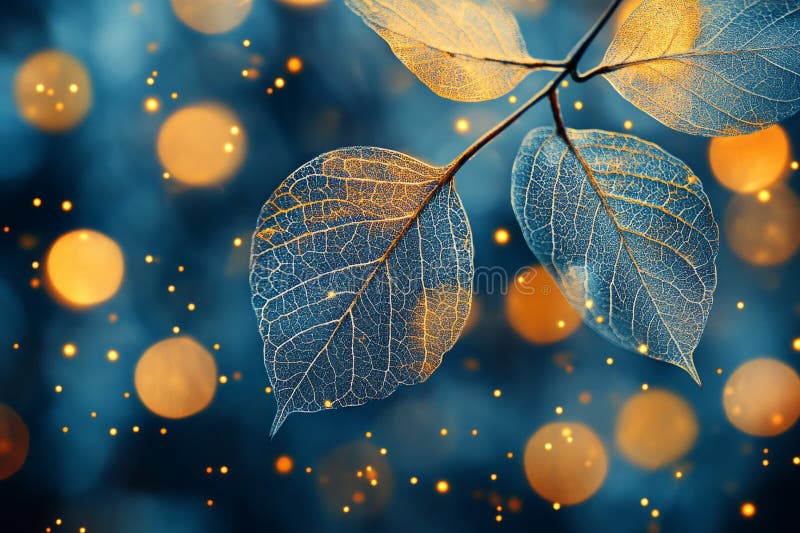 Translucent Skeleton Leaves Over a Lively Abstract Setting Stock Photo ...