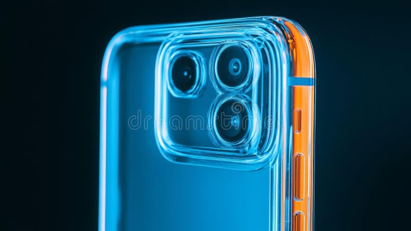 Translucent Smartphone Cover with Glowing Internal Elements Stock Image ...