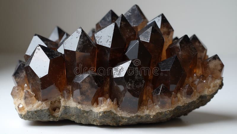 Translucent Smoky Quartz Crystal with Sharp Hexagonal Tips Dramatic ...
