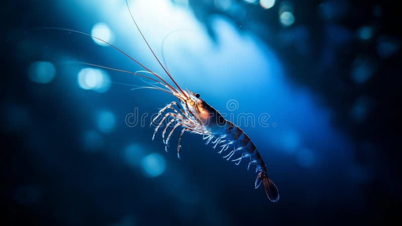 Translucent Snapping Shrimp Swimming in Crystal Clear Waters, Created ...