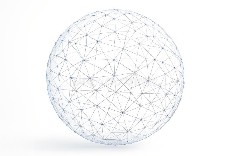 Abstract Geometric Sphere Composed of Interconnected Lines and Nodes on ...